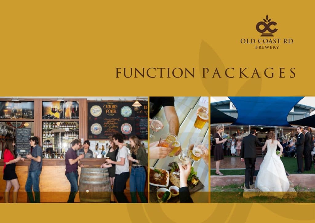 Old Caost Road Functions Brochure PDF | Old Coast Road Brewery
